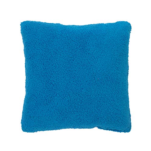 Sesame Street Cookie Monster Blue Super Soft Sherpa Toddler Pillow with Applique, Blue/White/Black