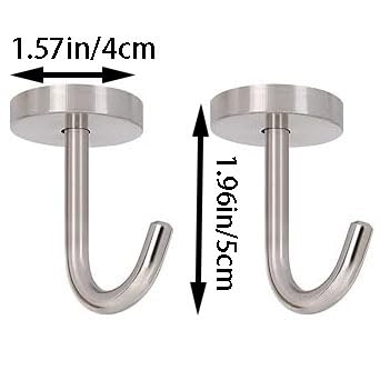 WELWIK 2PCS Coat Towel Robe Hook Hat Wall Mounted Stainless Steel Heavy Duty Garage Hook Suitable for Bathroom Living Room Kitchen Ceiling Hooks (2 Inch Brushed Nickel)