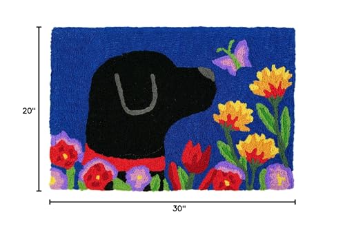 Garden Lab Jellybean Accent Rug with Black Lab Floral Rug 20"x30" Doormat