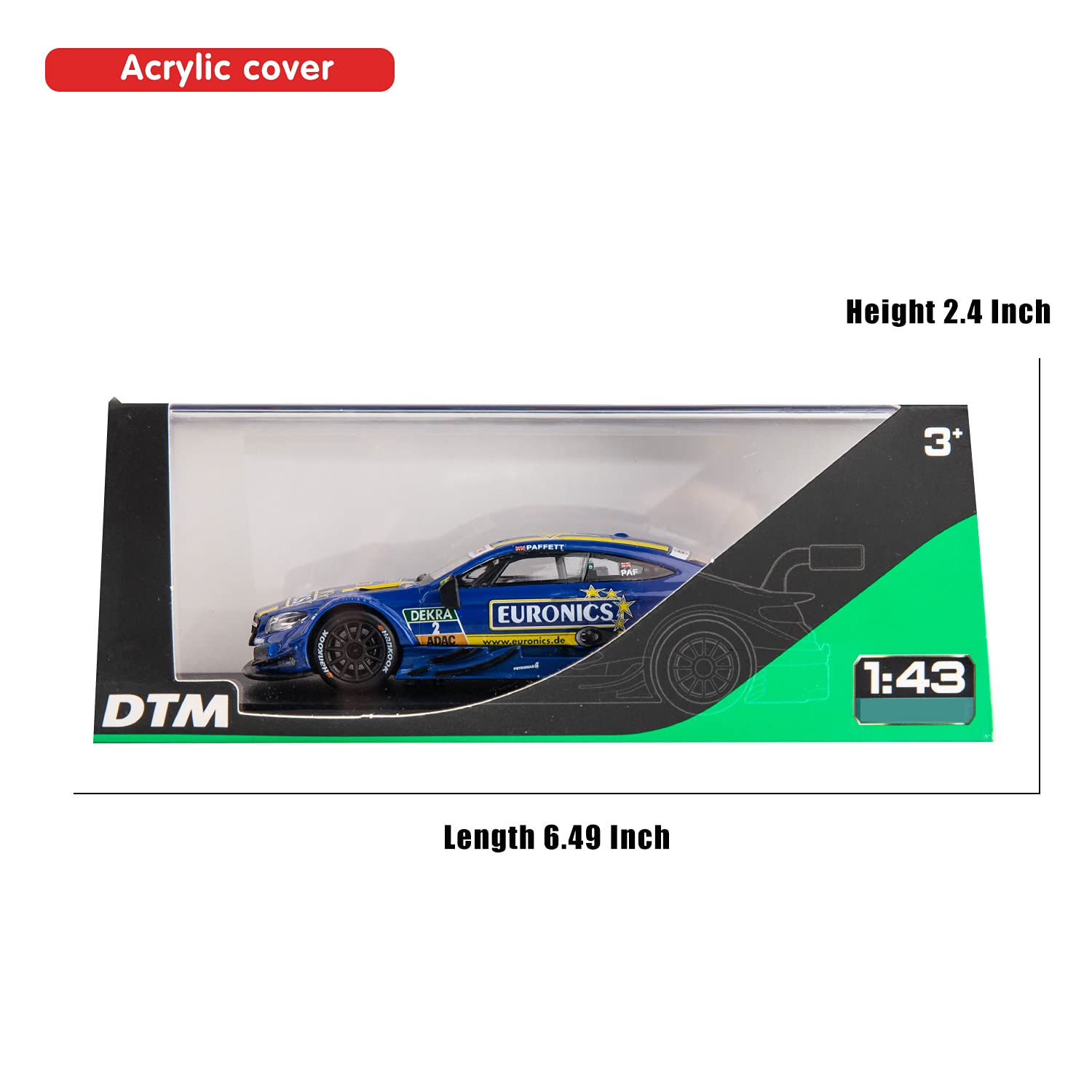 RMZ City Compatible for 1:43 Alloy Car Model Mercedes-DTM #2 Metal Die-Cast Model Racecar for Collect