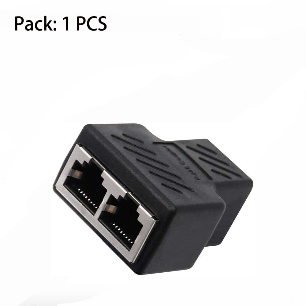 Aoiutrn RJ45 Network Splitter Adapter, RJ45 1 to 2 Port Dual Female Socket Ethernet Connector 8P8C Extender Plug LAN Network Cable for Cat5, Cat5e, Cat6, Cat7