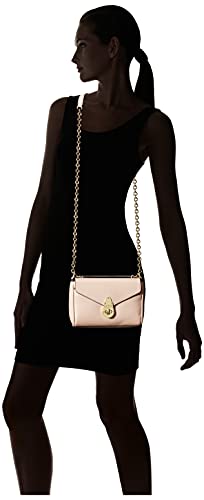 Calvin Klein Soft Lock Lamb Leather Small Convertible Crossbody Shoulder Bag, Pale Rose
