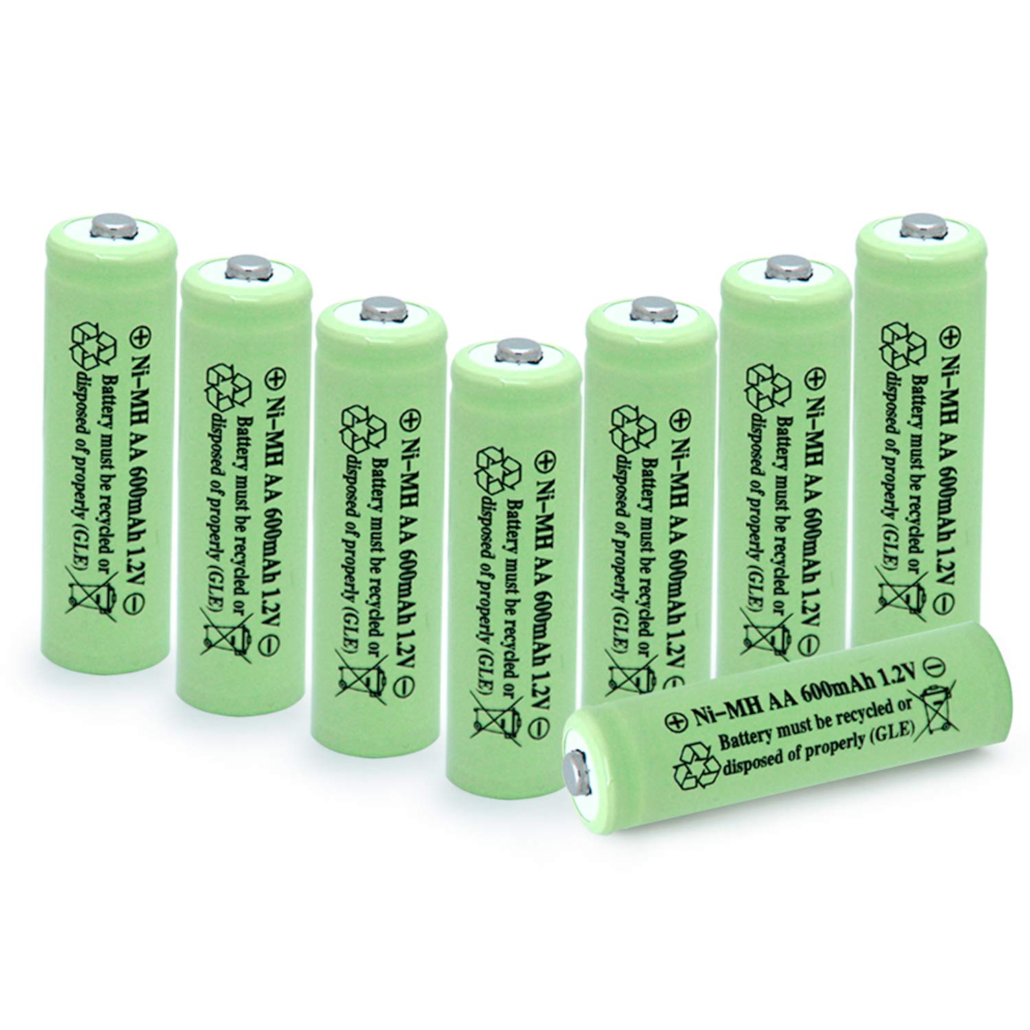 QBLPOWER AA Ni-MH 600mAh 1.2V Rechargable Solar Light Batteries for Outdoor Solar Lamps Garden Lights Remotes Mice(8Pcs)