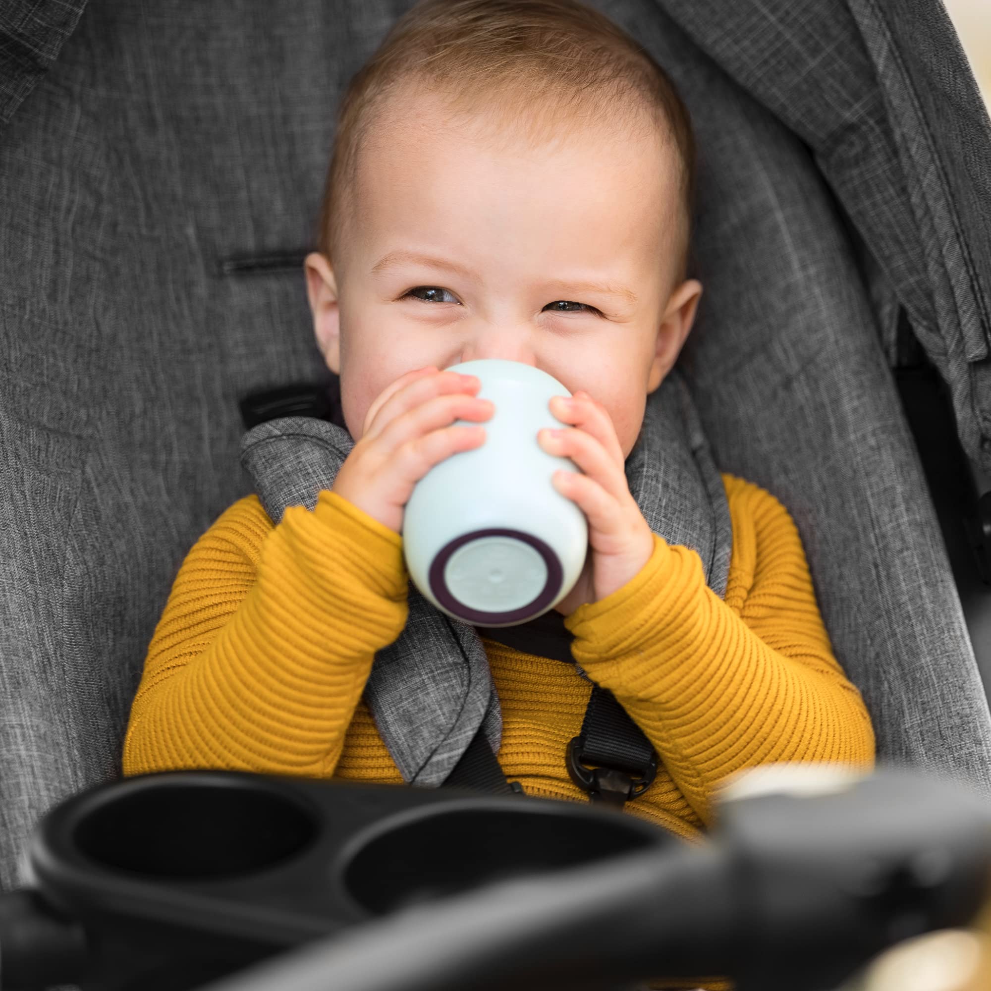 Stokke Stroller Snack Tray, Black - Keeps Cups, Food & Toys Within Child's Reach - Easy to Attach, Remove & Clean - Adjustable Angles - Compatible with Stokke Xplory & Trailz Strollers
