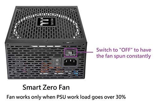 Thermaltake Toughpower GF1 650W 80+ Gold SLI/ CrossFire Ready Ultra Quiet 140mm Hydraulic Bearing Smart Zero Fan Full Modular Power Supply 10 Year Warranty PS-TPD-0650FNFAGU-1