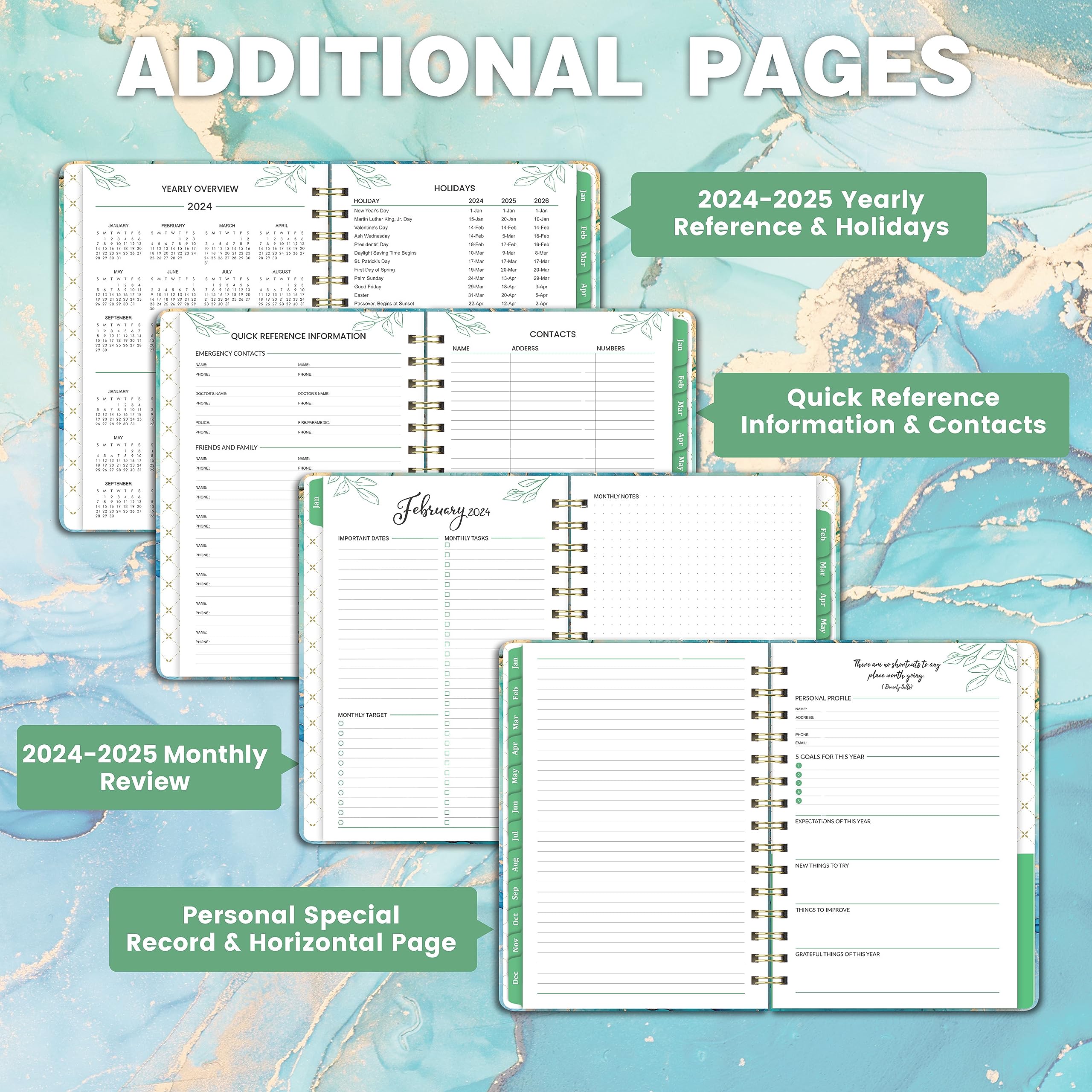 2024 Monthly Planner - Monthly Calendar/Planner 2024, Jan 2024 - Dec 2024, 9" x 11", 2024 Planner with Monthly Tabs, Twin-Wire Binding, Back Pocket