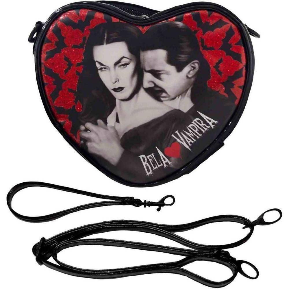 Bela Loves Vampira Mini Heart Wristlet Purse Kreepsville 666 Horror Fashion Bag