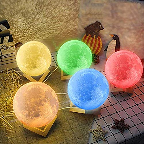 Shiny Alice 16 Colors Personalized Photo Night Light Customized 3D Printing USB Charging Moon Lamp Moon Light Night Light for Kids Gift for Women Christmas Gift…