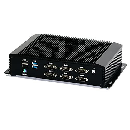 HUNSN Industrial PC, Fanless Mini Computer, Windows 11 or Linux Ubuntu, 4G, WOL, Watchdog Supported, I3 6006U 6157U, IM06, 2 x LAN, GPIO, 6 x COM RS232 422 485, 8G RAM, 128G SSD