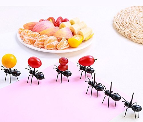 36 Pcs Fruit Forks Bistro Cocktail Forks Tasting Appetizer Forks Set Mini Cake Forks, Cute Ants Design (Ant)