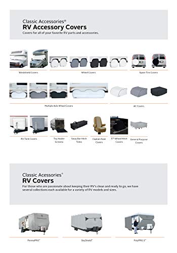 Classic Accessories Over Drive RV Dual Axle Wheel Cover, Wheels 30"-33"DIA, Black, Motorhome Trailer Camper Van, Heavy-Duty Vinyl, Universal Fit, Polyester, Camper Travel Trailer Accessories