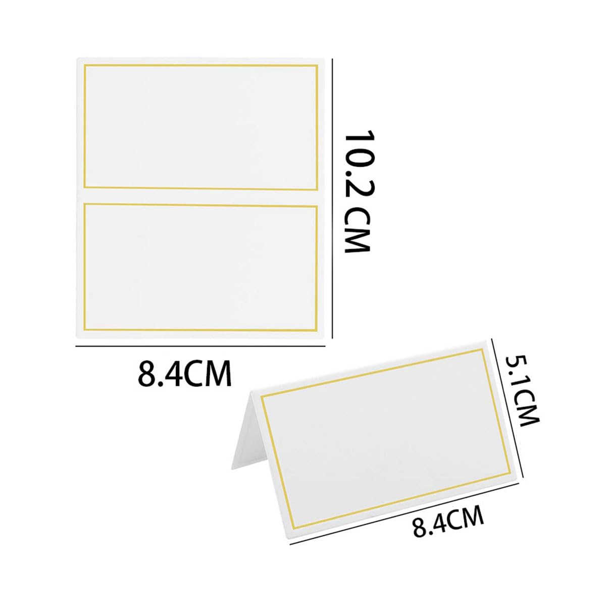 50 Pack Tent Place Cards,Small Blank Table Name Card,ZAAWUUT Decorative Seat Place Card for Weddings Banquets Dinner Parties