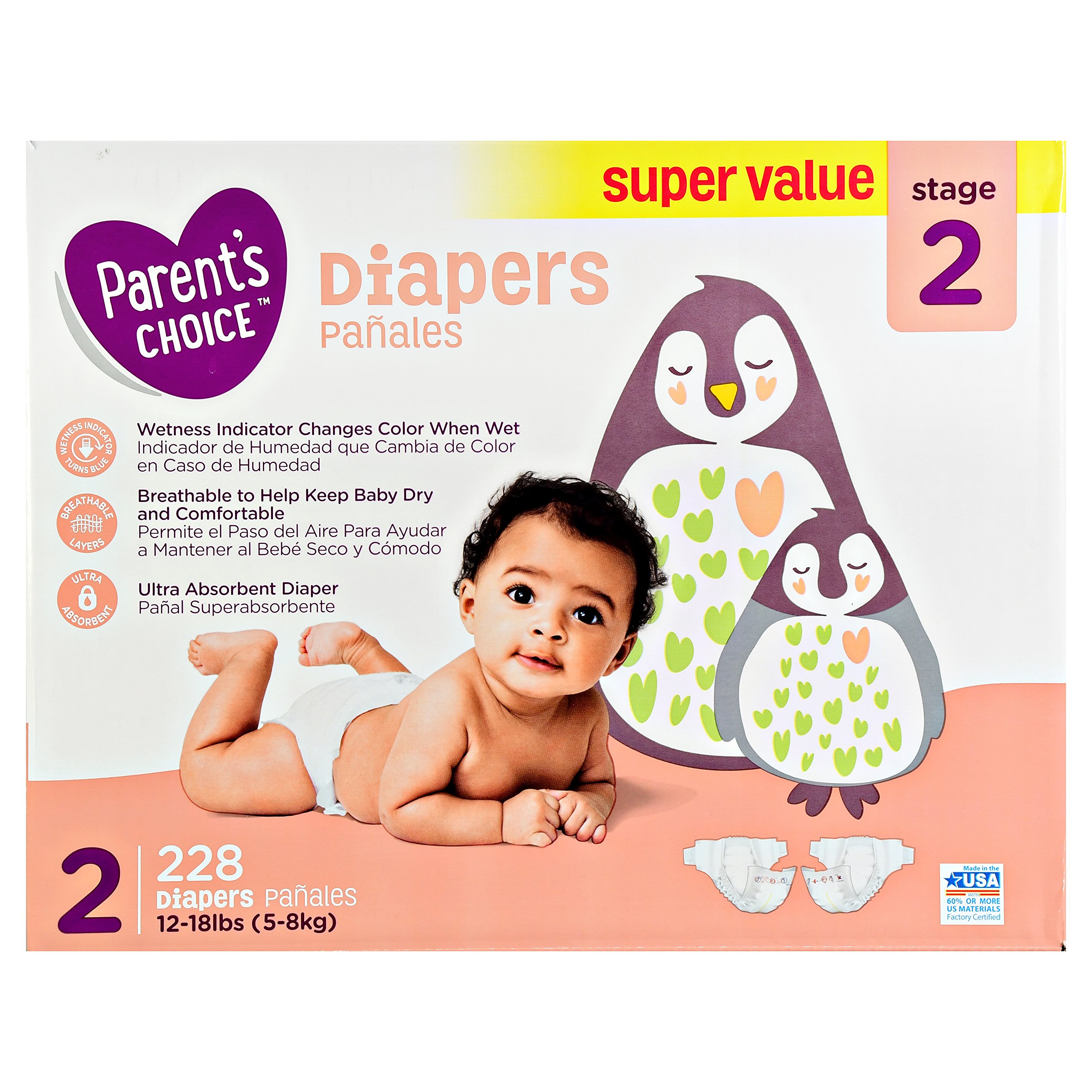 Branded Parent's Choice Diapers, Size 2, 228 Diapers, Branded Diapers with Fast delivery (Soft and Comfortable for Babies)