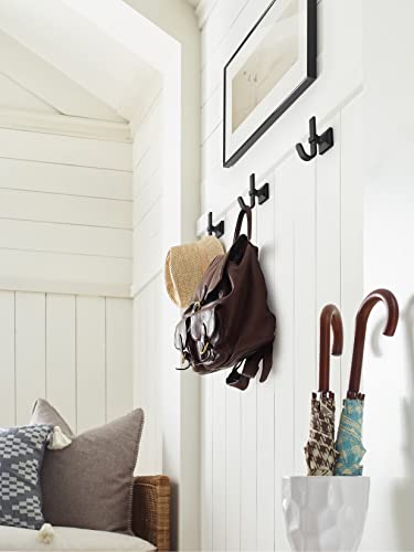 Amerock HBX36686MB | Burbank Single Prong Decorative Wall Hook | Matte Black Hook for Coats, Hats, Backpacks, Bags | Hooks for Bathroom, Bedroom, Closet, Entryway, Laundry Room, Office
