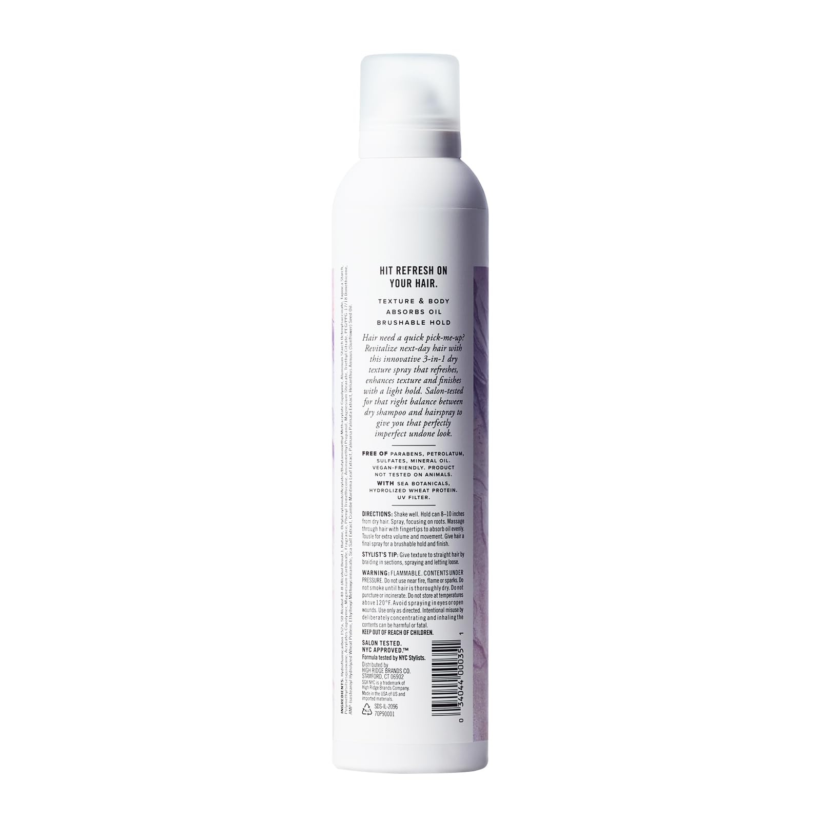 SGX NYC Dry Texture Spray - 3-in-1 Versatile Dry Shampoo and Hairspray for Refreshed Hair - 6.5 oz - UV Protection, Paraben Free, Vegan Friendly, Cruelty Free