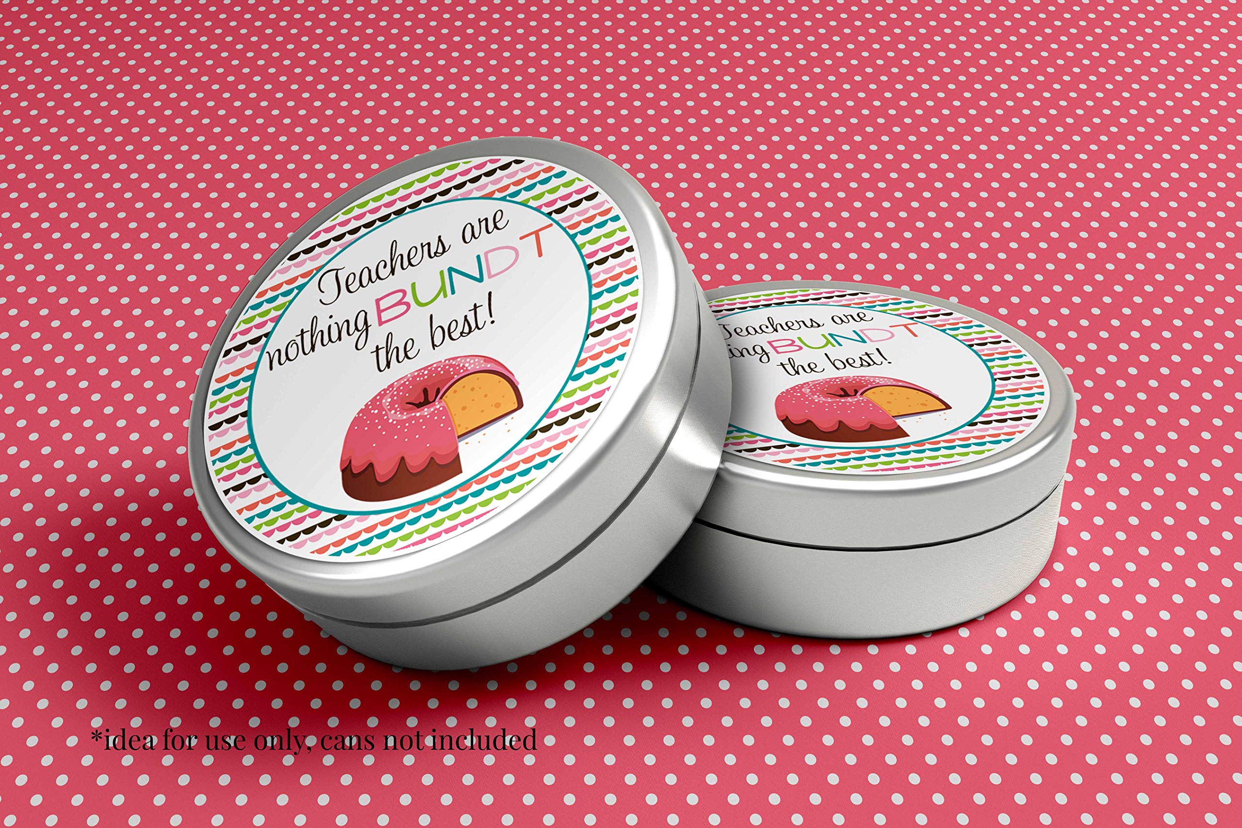 Nothing Bundt The Best Teacher Appreciation Thank You Sticker Labels, 40 2" Party Circle Stickers by AmandaCreation, Great for Envelope Seals & Gift Bags