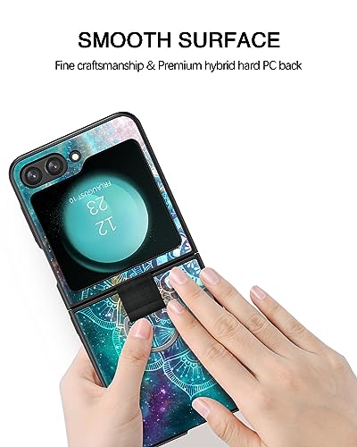 BENTOBEN Samsung Galaxy Z Flip 5 Case, Slim Fit Glow in The Dark Soft Flexible Bumper Protective with Ring Shockproof Anti Scratch Non-Slip Case Cover for Galaxy Z Flip 5 6.7β 2023, Mandala in Galaxy