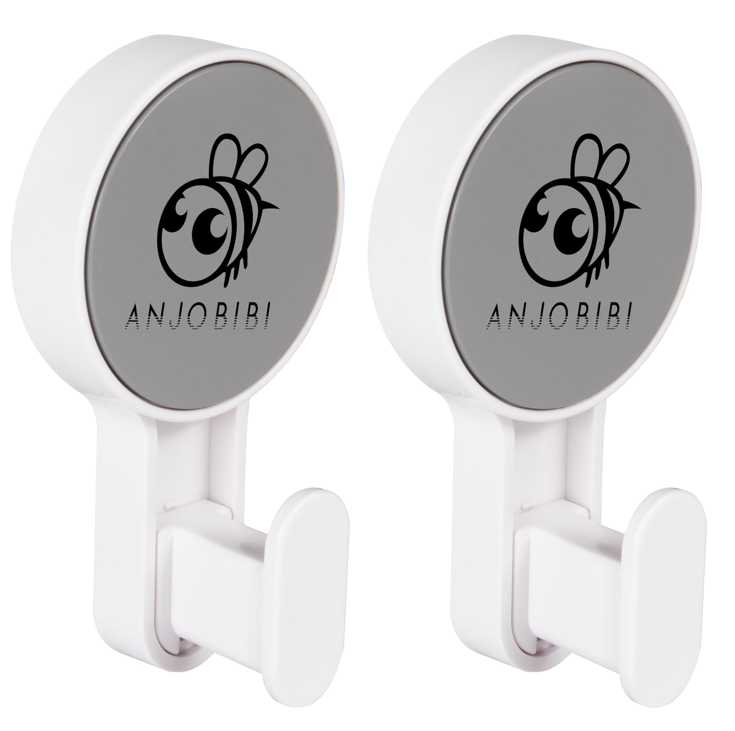 Strong Towel Hooks for Bathroom, Wall Mount Towel Holder,Heavy Duty Door Hanger Towel Hook for Kitchen, Bedroom,Hotel,Pool,Coats (ANJOBIBI Logo 2 Packs)