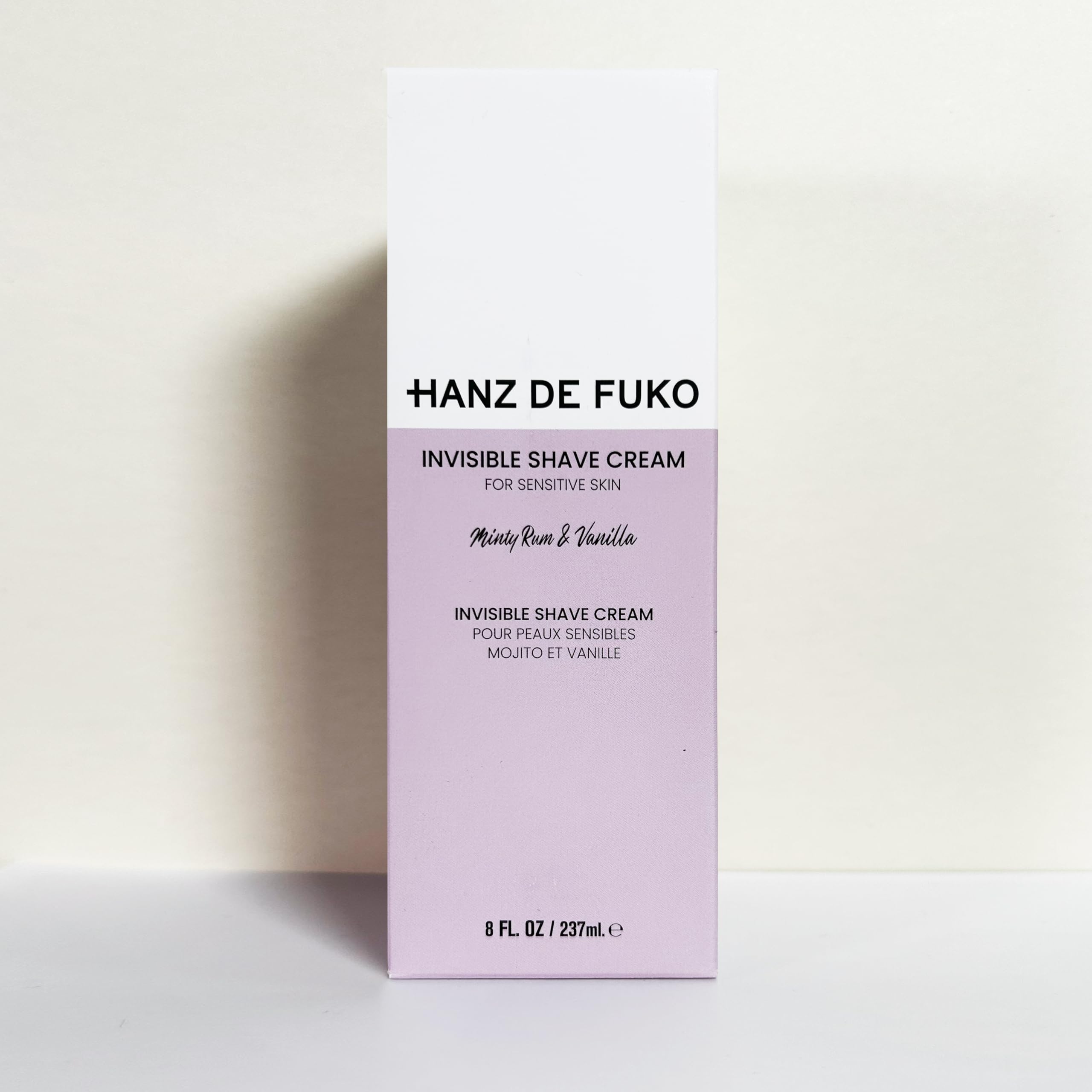 Hanz de Fuko Invisible Shave Cream – Premium Shaving Cream for Sensitive Skin – Hypoallergenic – Sulfate and Paraben Free, 8 oz.