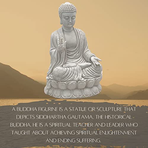 Bellaa 23279 Meditating Buddha Statue 12" inch Lotus Mudra Sitting Buda Altar Sculptures Japanese Zen Garden Decor Figurines