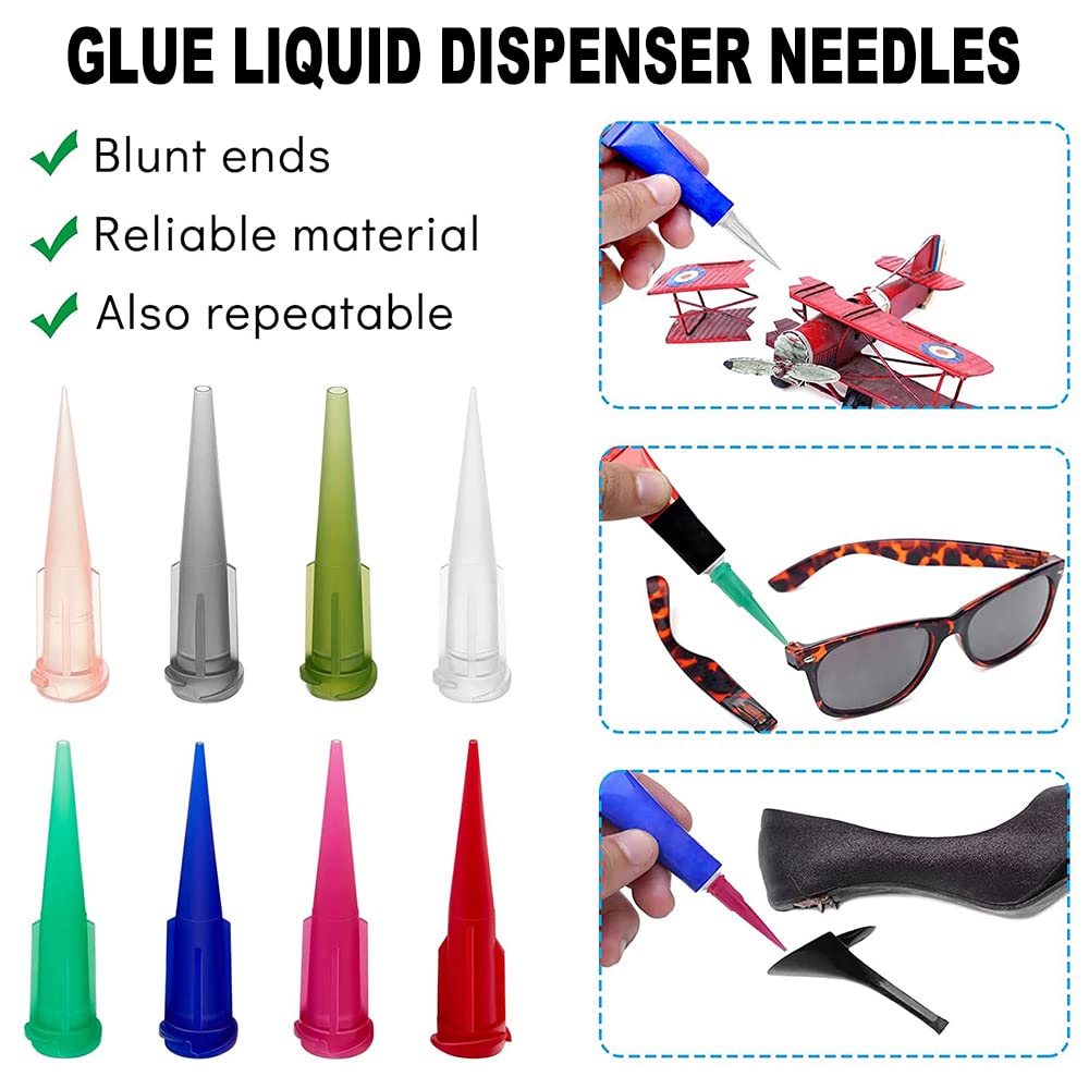 Auniwaig 20Ga Plastic Tapered Pinhead Glue Liquid Dispenser Needles Luer Syringe Needle Tip Dispensing Fill Needle for Oil or Adhesive Applicator- 250PCS
