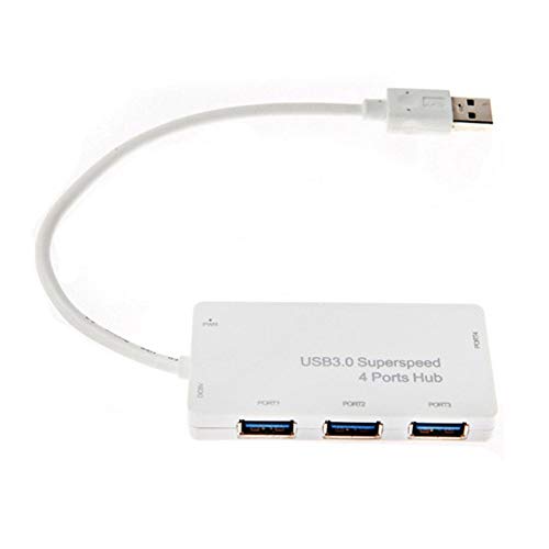 Lysee Plug & Connectors - Mini USB 3.0 Hub 4 Port USB Hub 5Gbps Super-Speed USB Splitter Adapter Computer Periphearls for PC Laptop Notebook - (Color: White)
