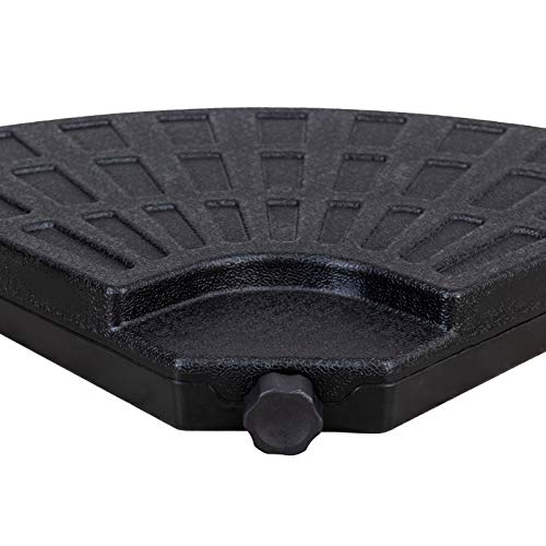 Amazon Basics HDPE Round Fan-Shaped Hanging Umbrella Base for Patio β Black