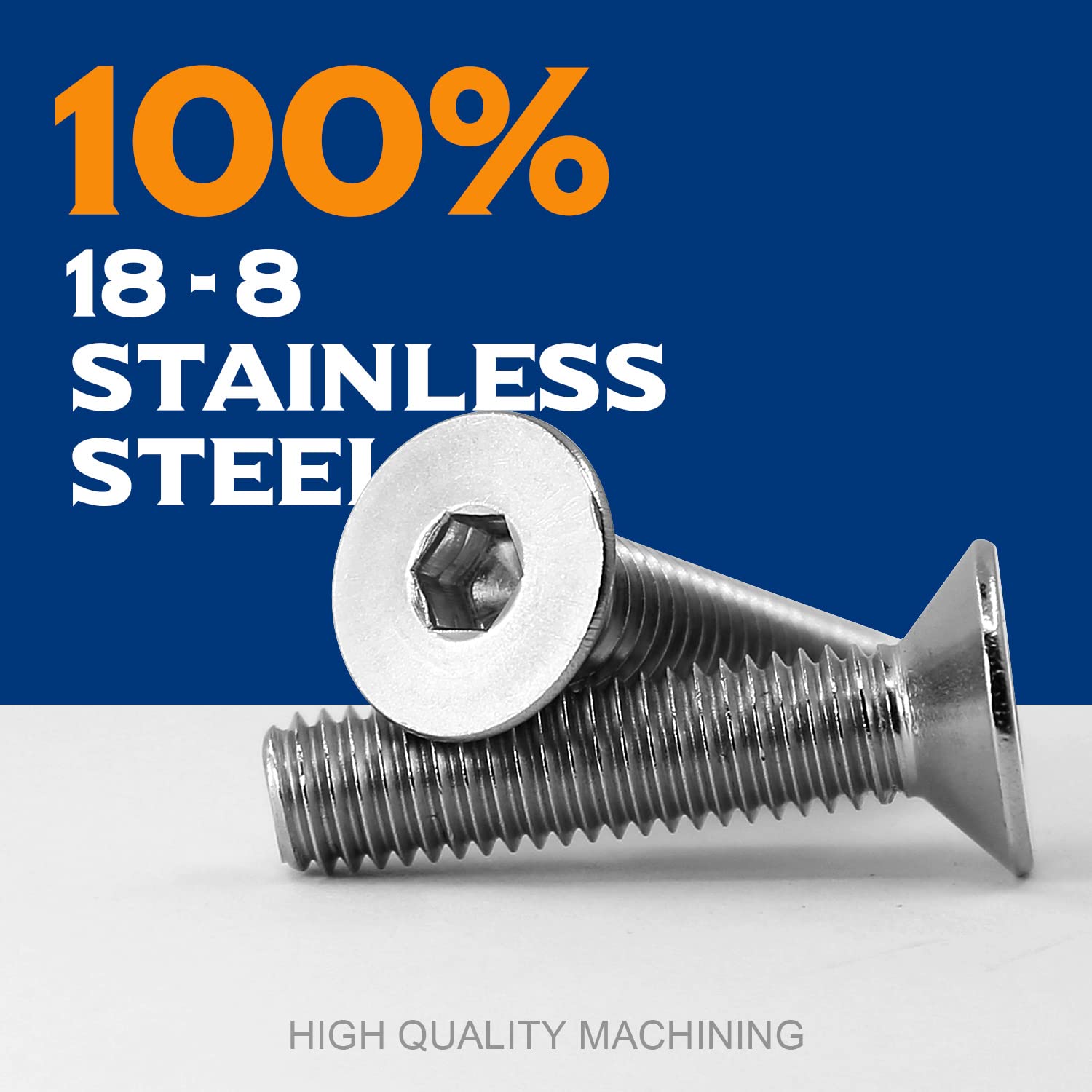 KONGKI M5-0.8 x 35mm Flat Head Socket Cap Screws, 304 Stainless Steel (18-8), DIN 7991, Allen Socket Drive,Full Thread, Machine Thread, 30 PCS