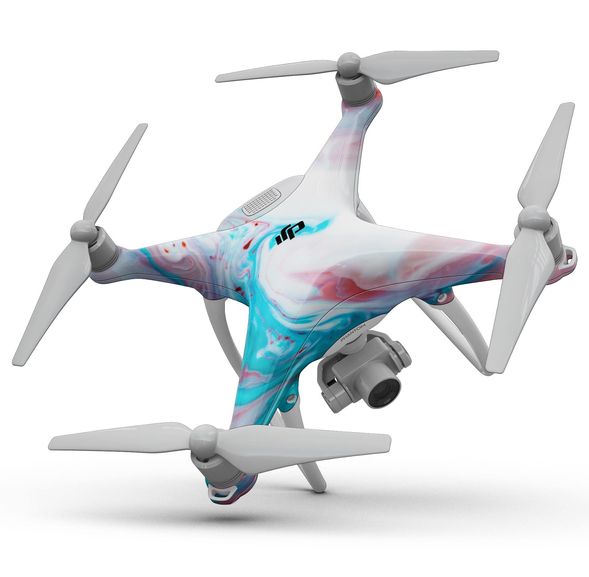 Design Skinz Design Skinz Marbleized Teal and Pink V2 Full-Body Wrap Decal Skin-Kit Compatible with The Drone DJI Phantom 3/Phantom 3 Pro
