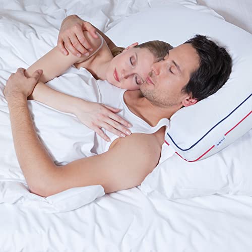 Bedufsar Bed Pillows King Size Set of 2, Hotel Quality Firm and Supportive Gusseted Pillows for Side and Back Sleepers, Cooling Down Alternative Fluffy and Soft Pillow (20x34 in)