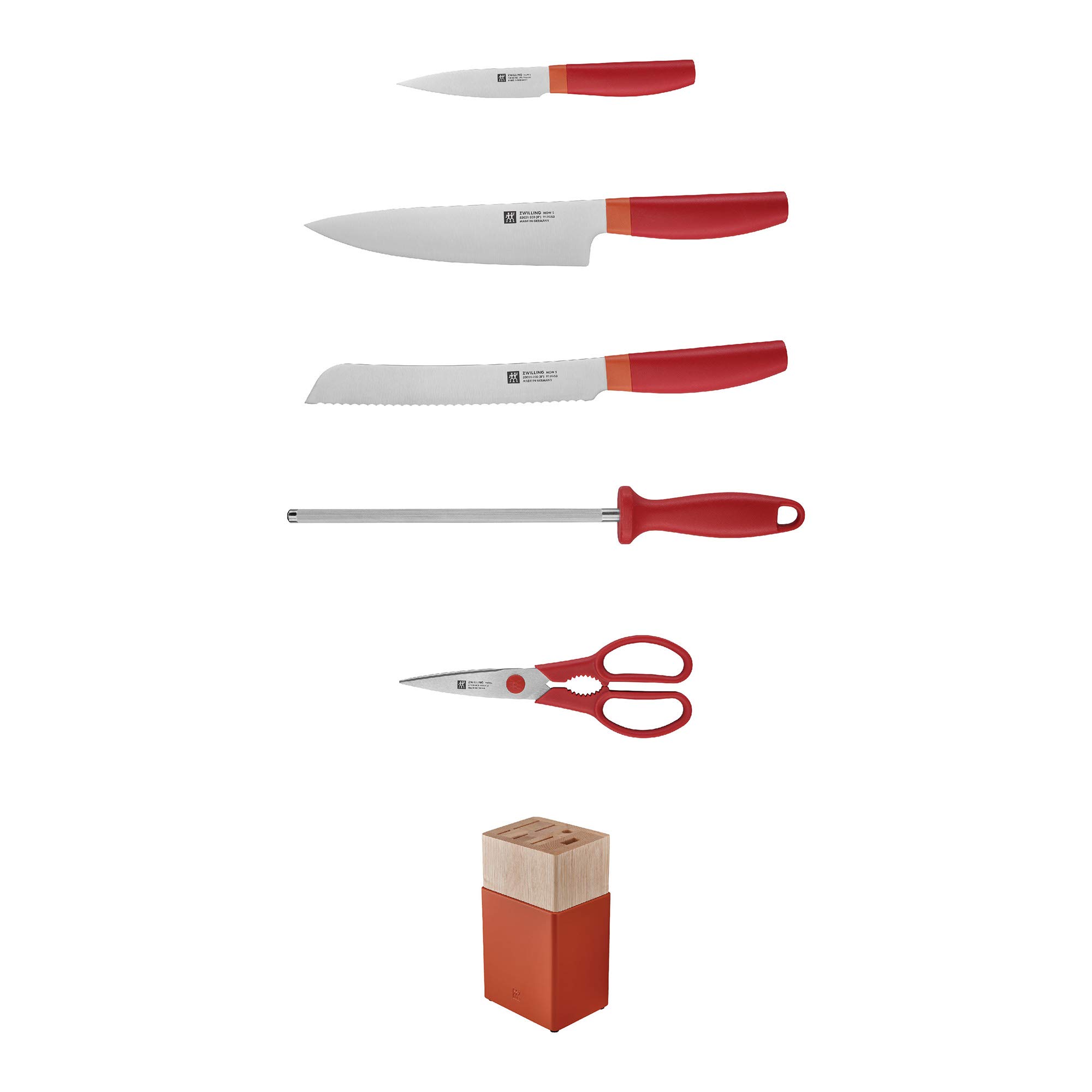 ZWILLING Now S Knife Block Set, 6-pc, Grenada Orange