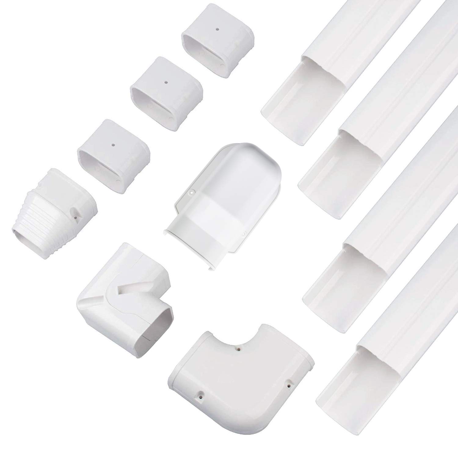 AC Parts 3" W 14Ft Air Conditioner Decorative PVC Line Cover Tubing Kit for Ductless Mini Split Central Air conditioner & Heat Pump Systems