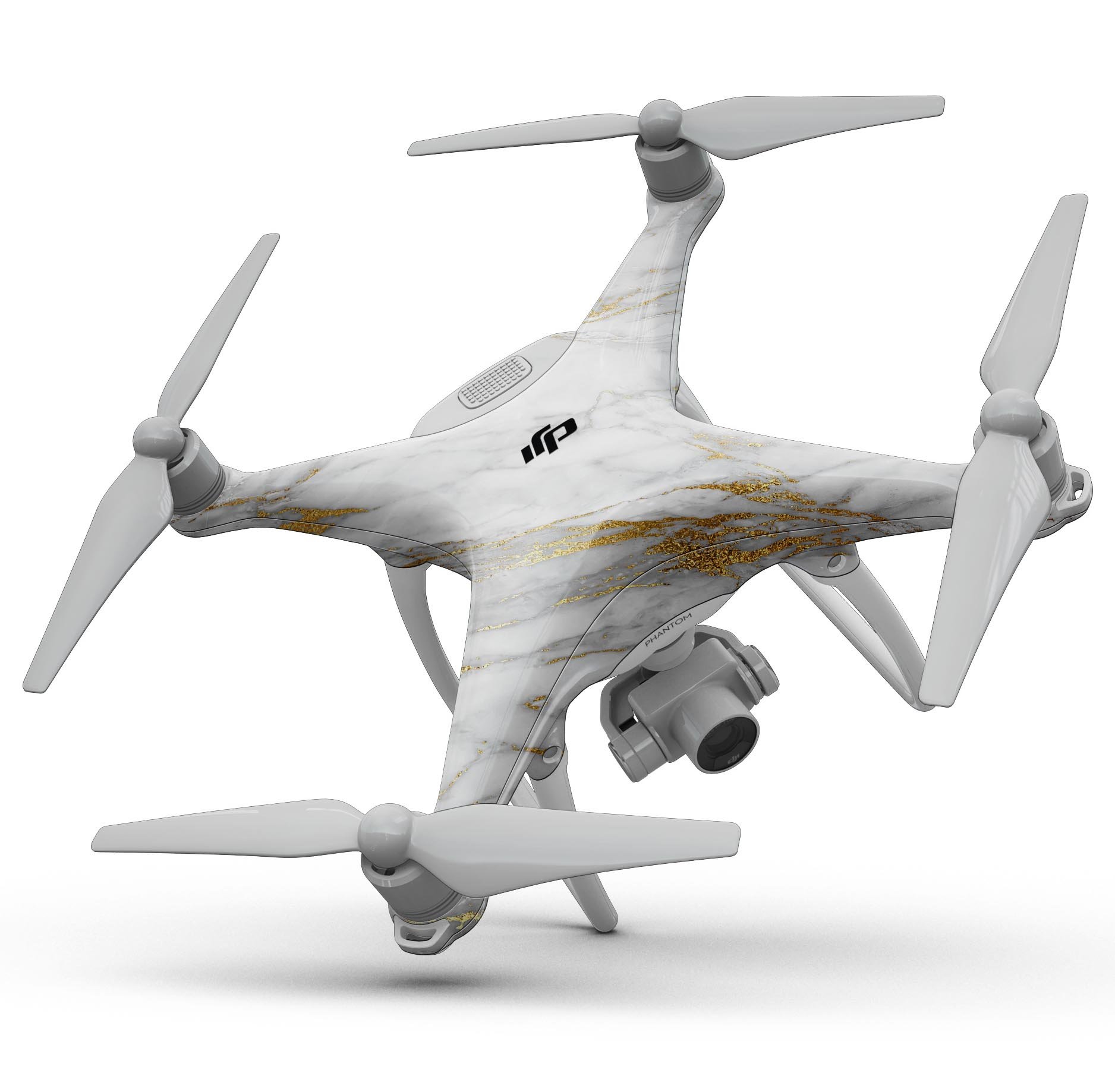Design Skinz Design Skinz Marble & Digital Gold Foil V4 Full-Body Wrap Decal Skin-Kit Compatible with The Drone DJI Phantom 4