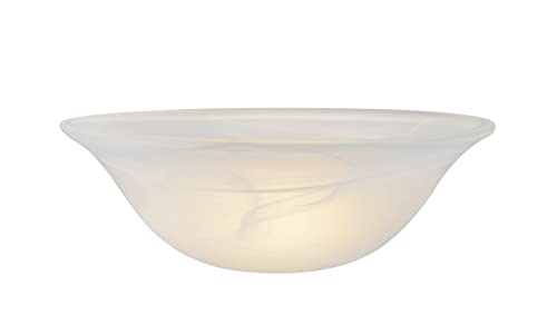 Aspen Creative 23510-11,Alabaster Replacement Glass Shade for Medium Base Socket Torchiere Lamp, Swag Lamp and Pendant, 14" Diameter x 4-3/4" High.