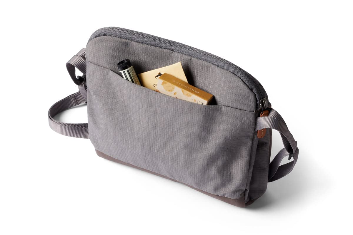 Bellroy City Pouch Plus Premium – (Slim Leather Crossbody Bag) - StormGrey