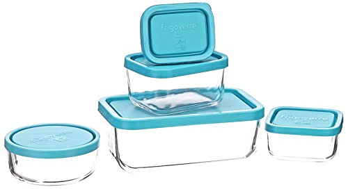 Bormioli Rocco Frigoverre Set of 5 Glass Food Storage Container Transparent 388840-SK5 Transparent