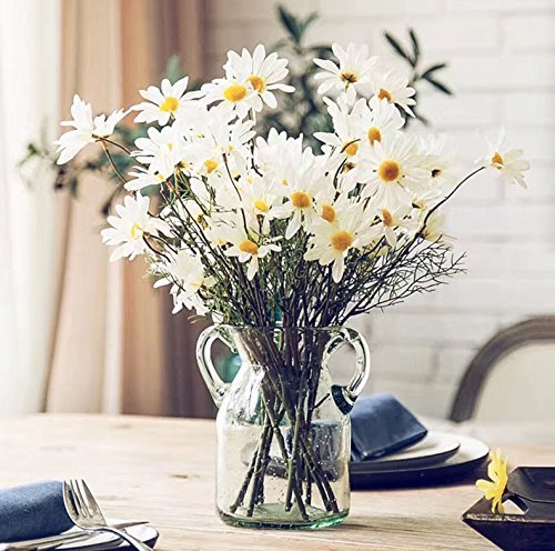 Artfen 10pcs Artificial Daisy Flowers Flower Arrangements for Home Hotel Office Wedding Party Garden Craft Art Decor Each Approx 21" High No Vase White