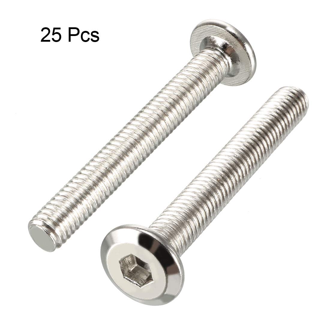 uxcell M6x40mm Furniture Bolts Hex Socket Screws Fastener Carbon Steel 25pcs
