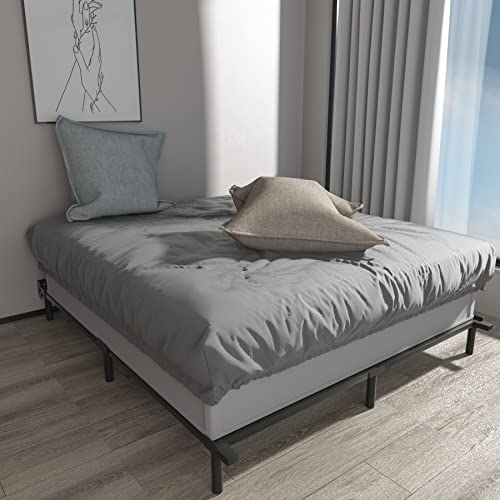 ANBLIZE King Size Bed Frame 7 Inch Heavy Duty Meta Bedframe for Box Spring and Mattress Set 9-Leg Weight Support 3000LBS Tool-Free Easy Assembly,Black