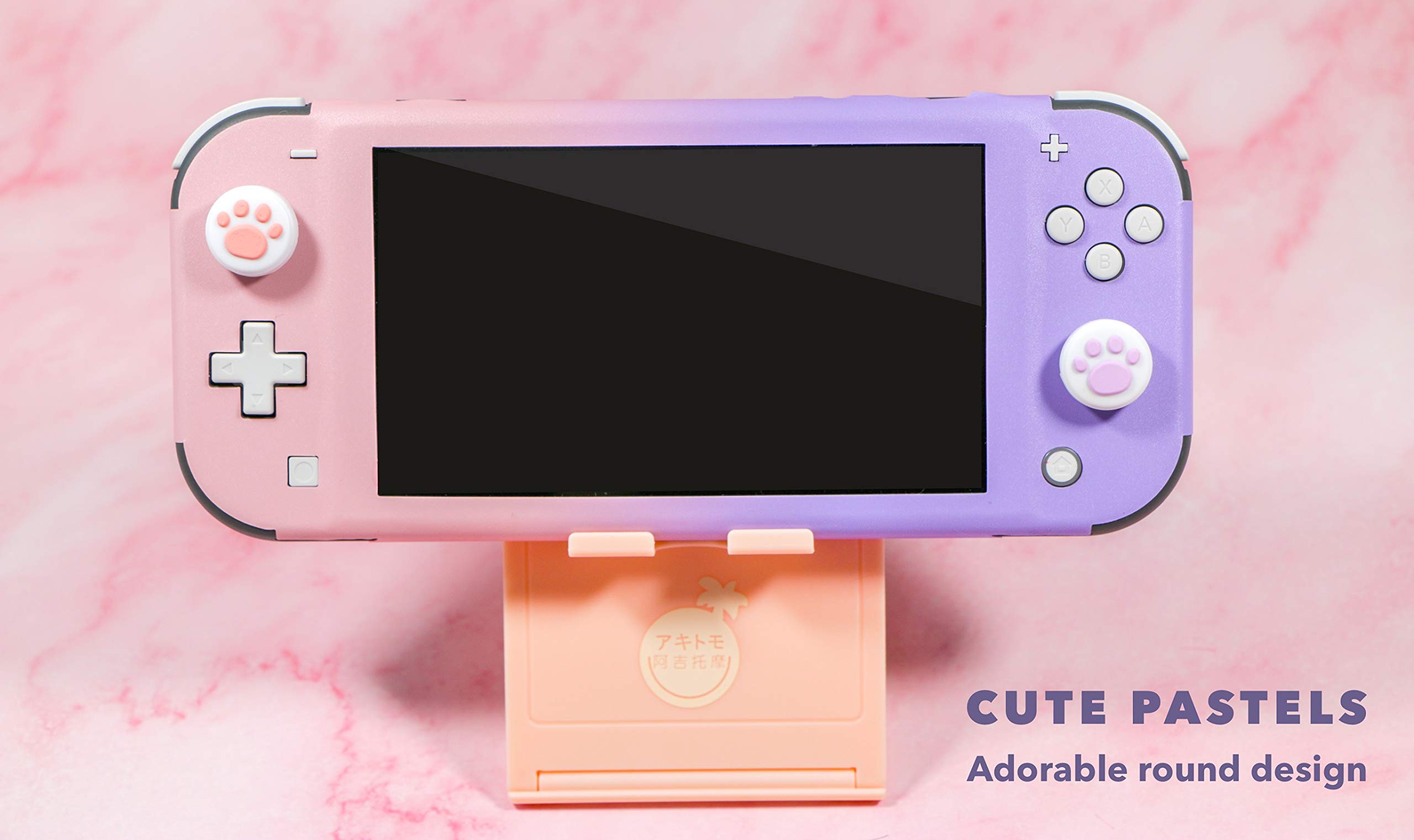 BelugaDesign Paw Thumb Grip Caps | Compatible with Nintendo Switch Standard Lite OLED | Cute Kawaii Animal Joystick Cap, Soft Silicone Cover for Controller | Pack of 4 (Purple)