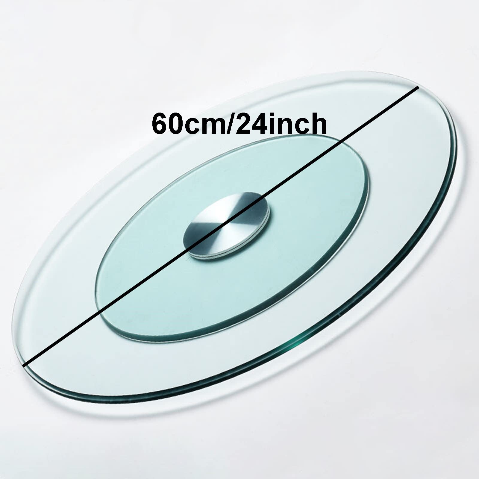 24 Inch Lazy Susan Turntable, Turntable for Dining Room Table, Glass Lazy Susan Turntable, Round Tabletop Rotating Tray, for Home