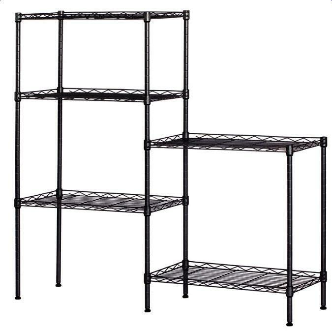MEZHI 60"x22"x12" 5 Layer Wire Shelving Rack Adjustable Shelf Storage Unit Commercial
