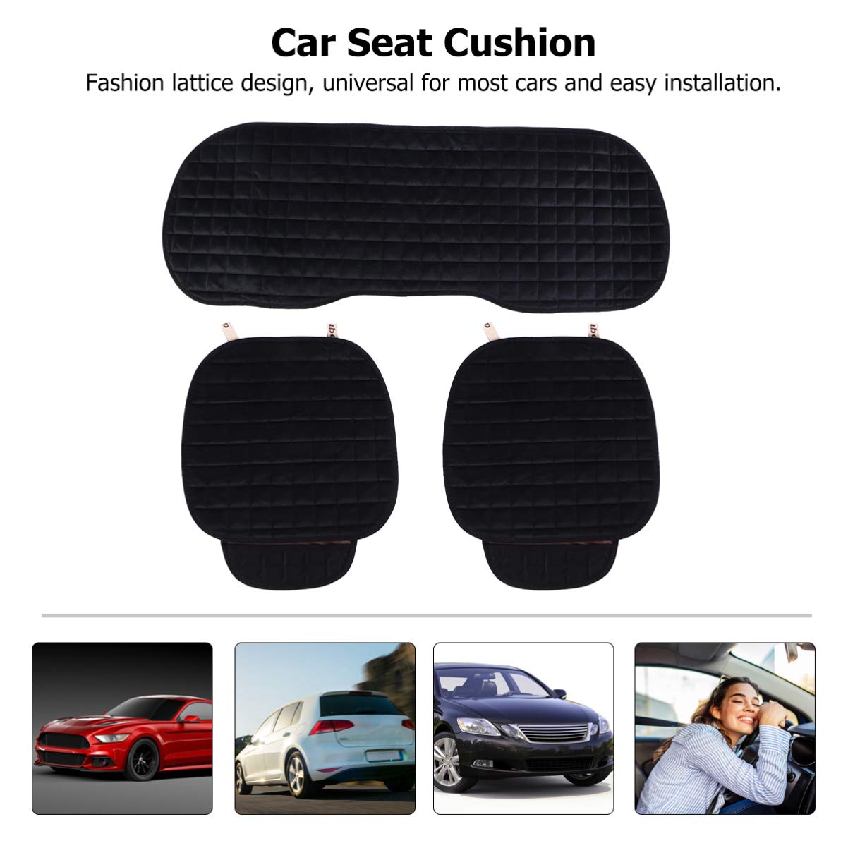 Garneck 3Pcs Car Seat Cushion Set Winter Seat Cover Car Seat Protector Breathable Car Seat Mat for Home Office Car