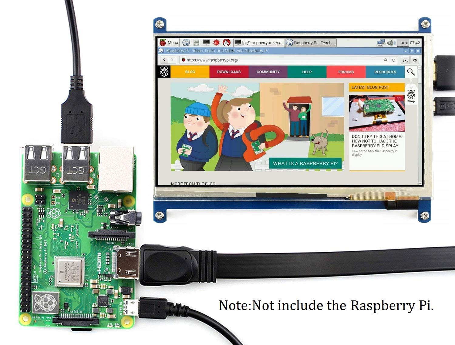 Waveshare 7 inch Capacitive Touch Screen IPS Display HDMI LCD Module 1024x600 Touchscreen for Raspberry Pi 4/3/2/1 Model B/B+/A+/BeagleBone Black/Banana Pi, Windows 10/8.1/8/7