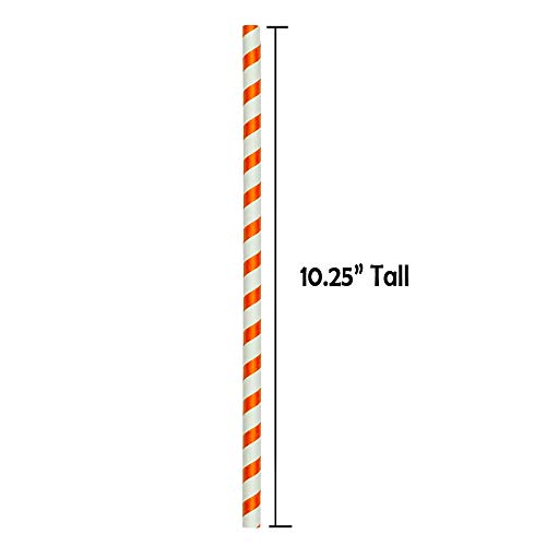 50PC Long Paper Straws 10" Biodegradable Color Stripes Eco-Friendly Drinks Decor