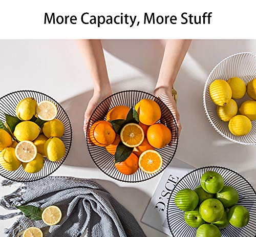 TEETOOKEA Metal Wire Fruit Basket, Creative Minimalist Housewares Metal Iron Fruit Storage Bowls Holder for Kitchen Counter, Home Decor, Table Centerpiece Decorative (Hemisphere)