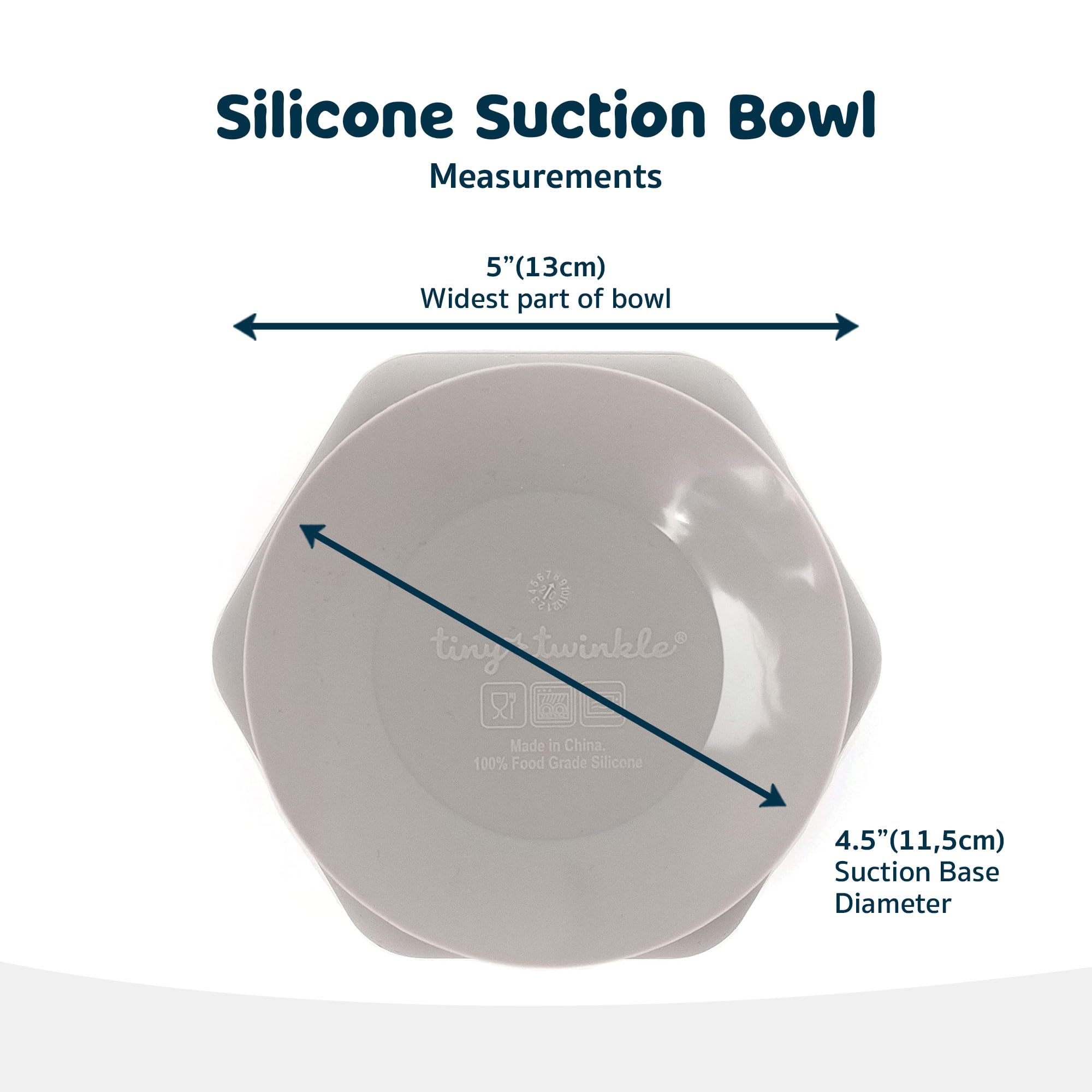 Tiny Twinkle Grey Silicone Bowl, 1 EA