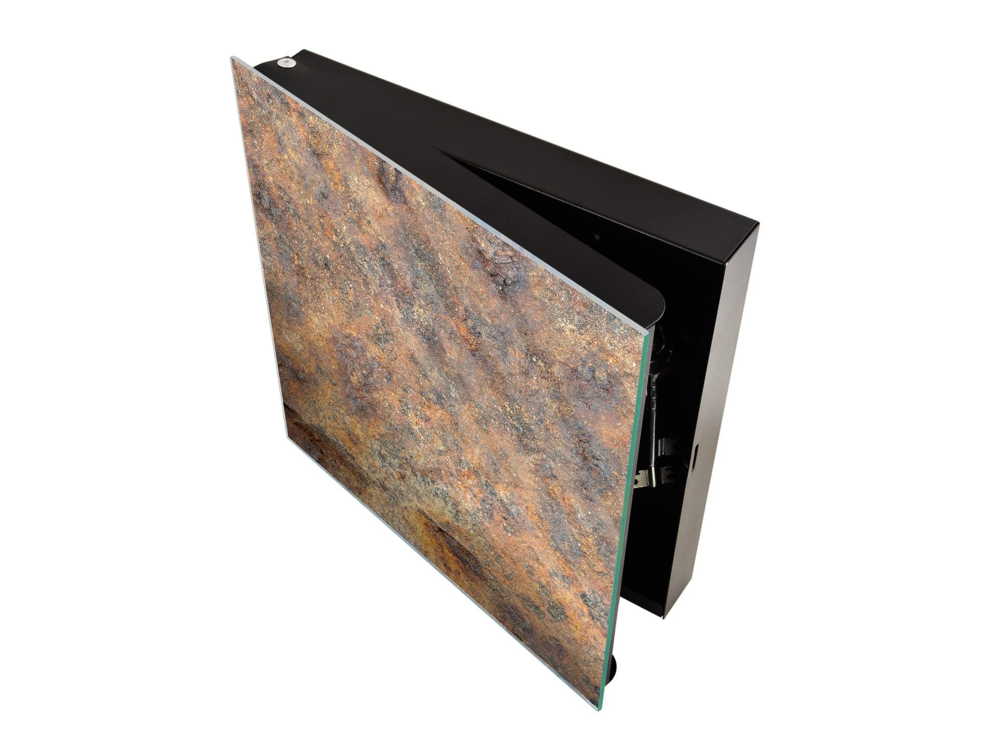 Concept Crystal 50 Keys Cabinet with Decorative Front Panel and Glass White Board KN04 Rusted Textures Series