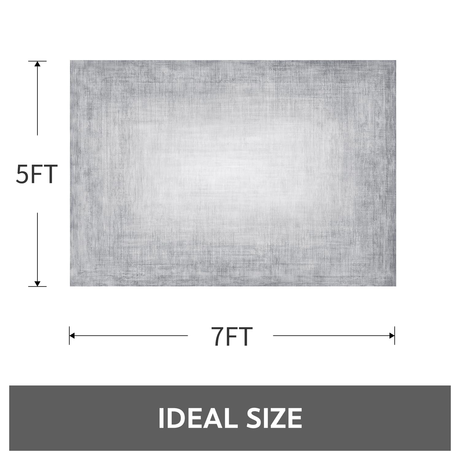 5x7 Area Rugs for Living Room, Machine Washable Non Slip Area Rug Modern Abstract Indoor Rug Carpet Ultra Soft Rugs for Bedroom Dining Room Playroom Bedside Office, Grey