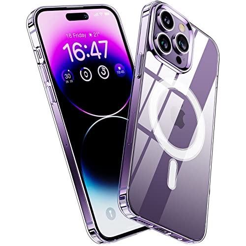 ANNGELAS Magnetic Case for iPhone 14 Pro Max Case Protective-Compatible with Magsafe for iPhone Pro Max 14 Case for Women Men,6.7 inch, Crystal Clear